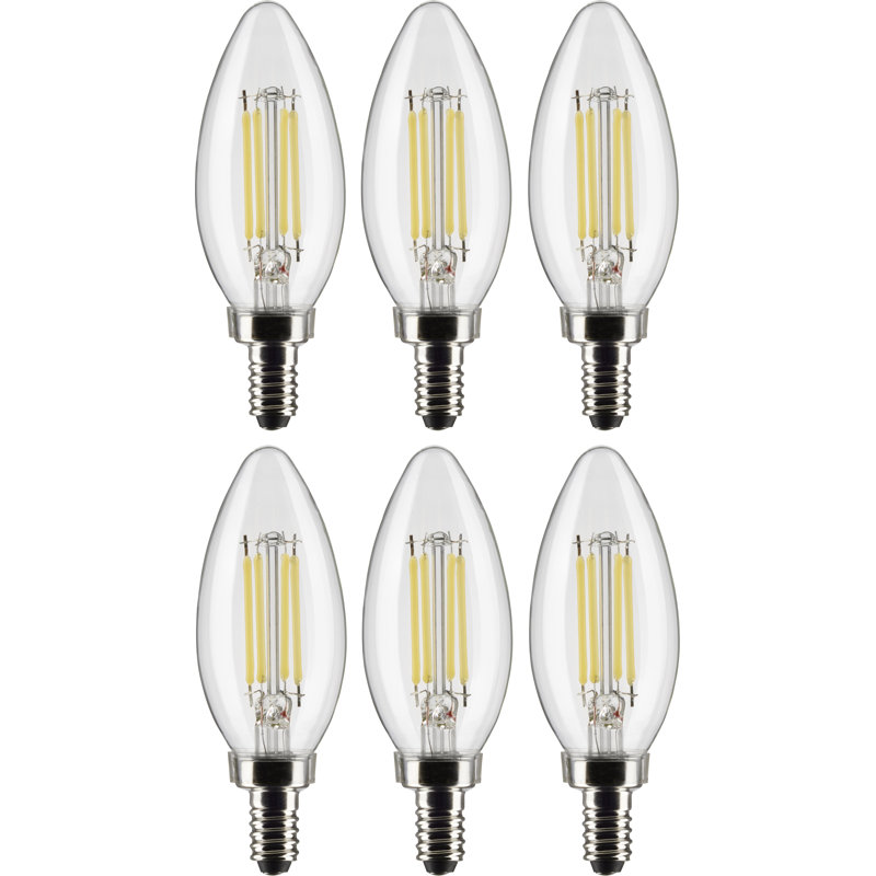 Satco 5.5 Watt (60 Watt Equivalent), B11 LED, Dimmable Light Bulb, E12/Candelabra & Reviews ...